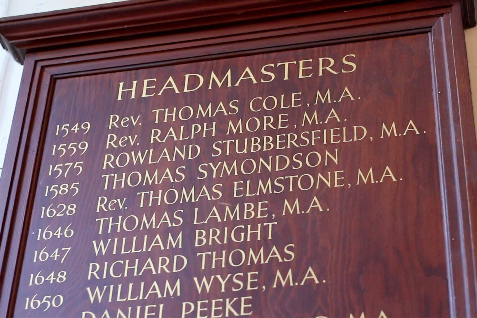 Headmasters - Maidstone Grammar School